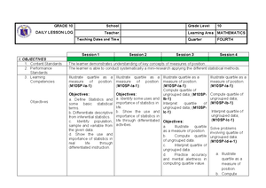IV-Day 40 - plan - DAILY LESSON LOG OF M10SP-IVh-j-1 (Week Ten-Day Four ...