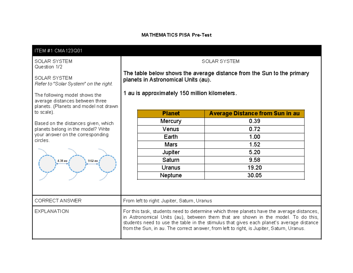 Final PISA2025 Math Pretest Questions and Answer Key - Studocu