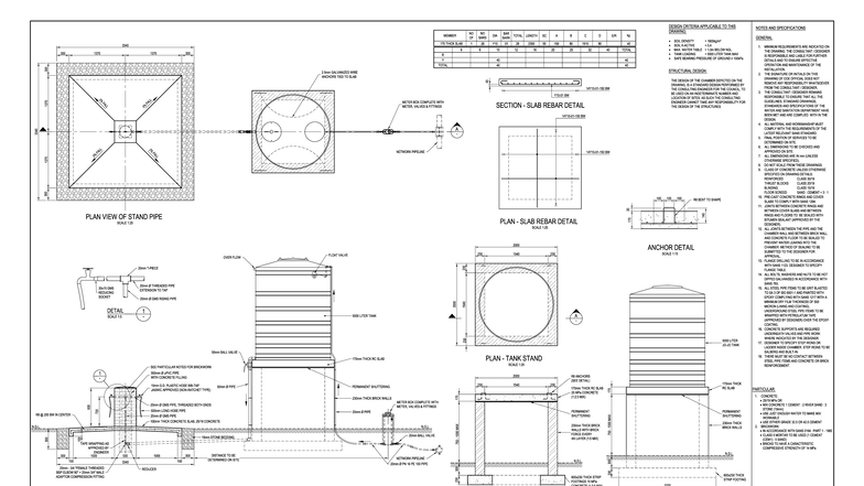 STD-WR-012 - Water Reticulation Stand Pipe & Tank Design Details - Studocu