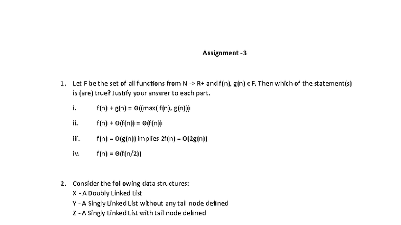 Data Structures Assignment 1: Functions and Linked Lists Analysis - Studocu