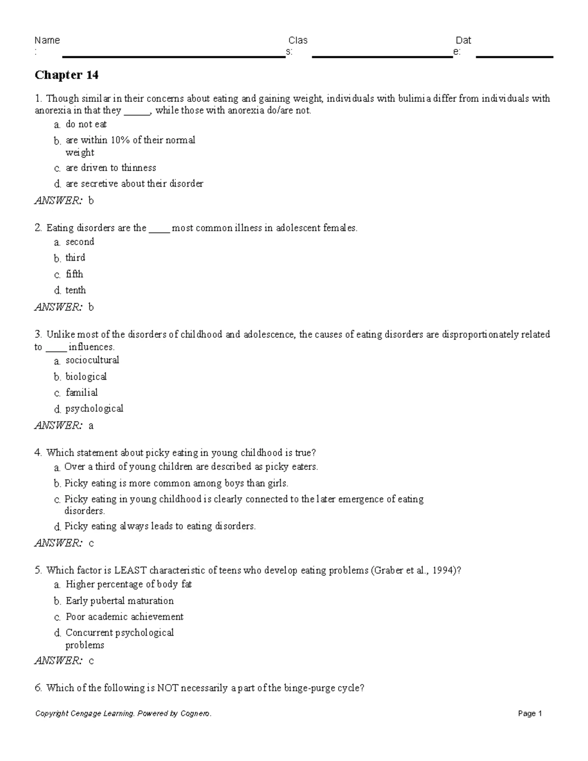 Chapter 02 - sample questions - : s: e: Chapter 02 Children’s problems must be considered in the ...