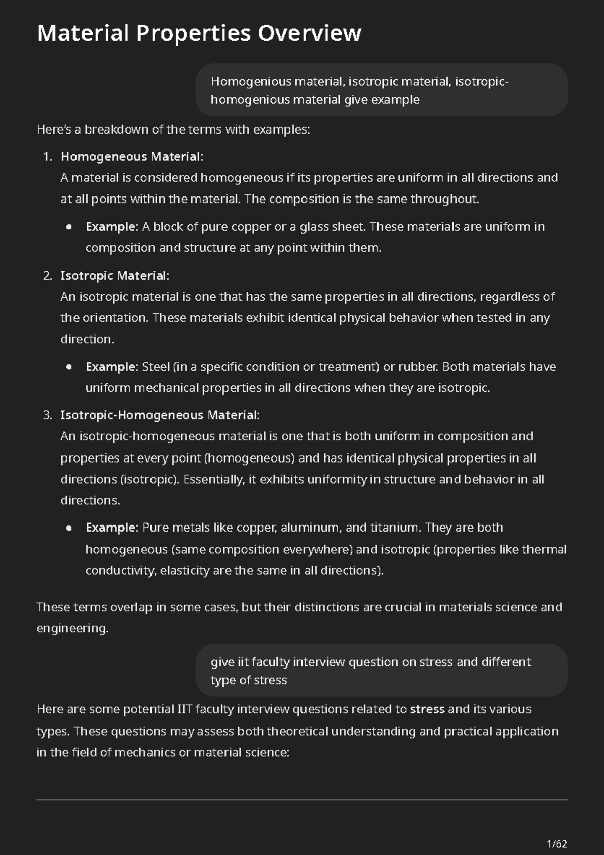 Material Properties Overview: Homogeneous and Isotropic Materials Explained - Studocu