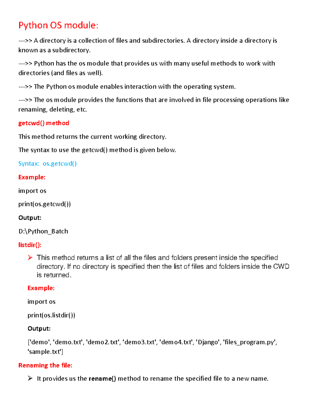 21. OS Module in Python: File Handling Techniques and Methods - Studocu