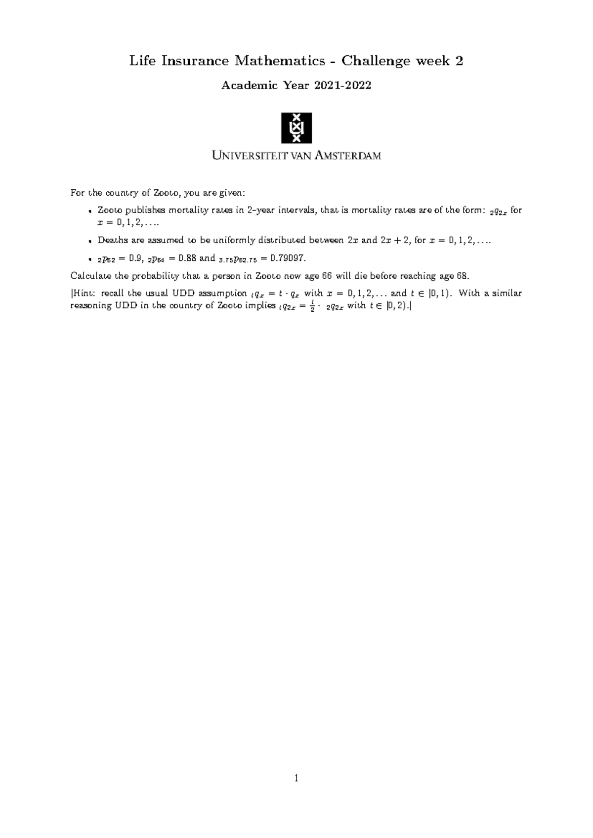 2021-09-10 Challenge week 2 Q - Life Insurance Mathematics - Challenge ...