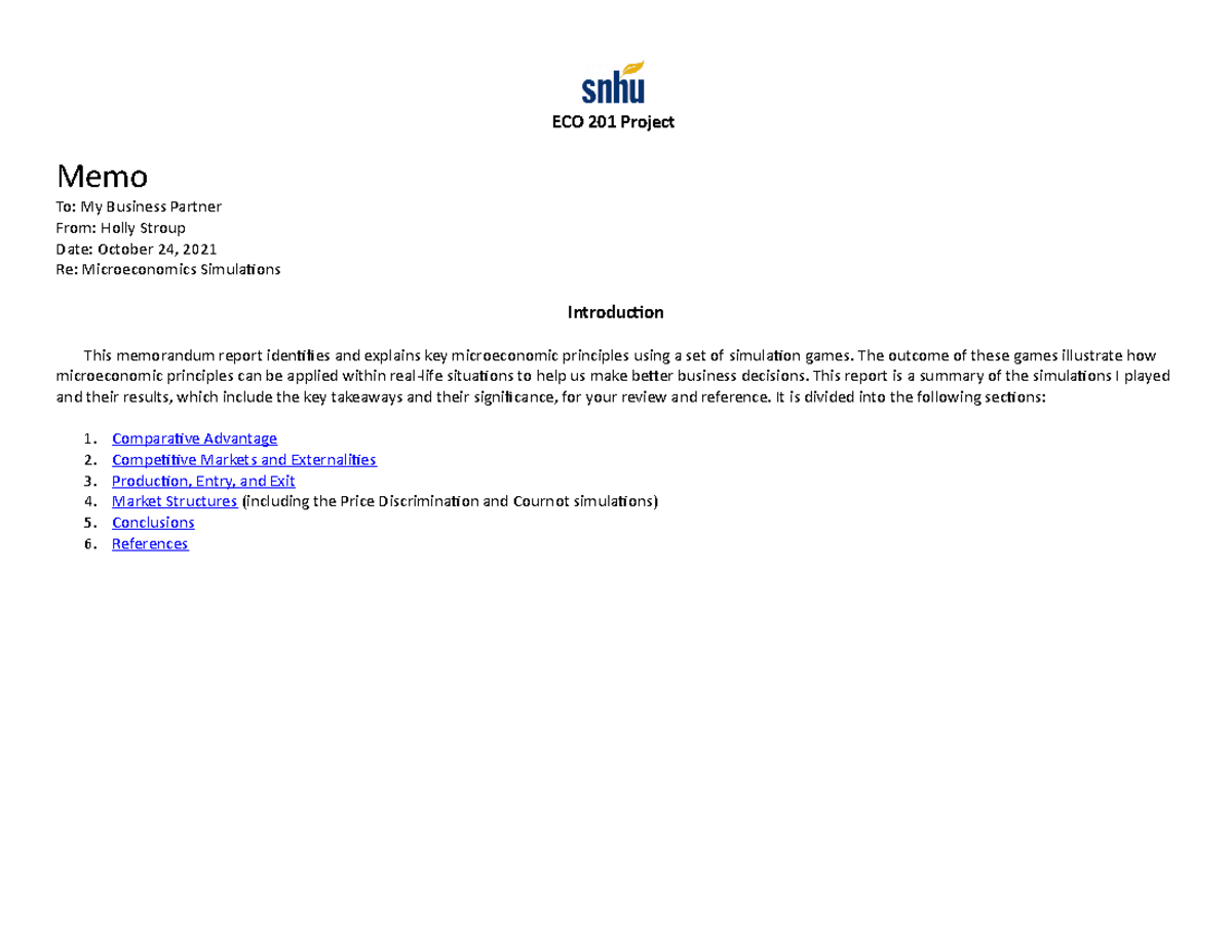 ECO 201 Final Project Module 8 - Microeconomics Simulations Analysis ...