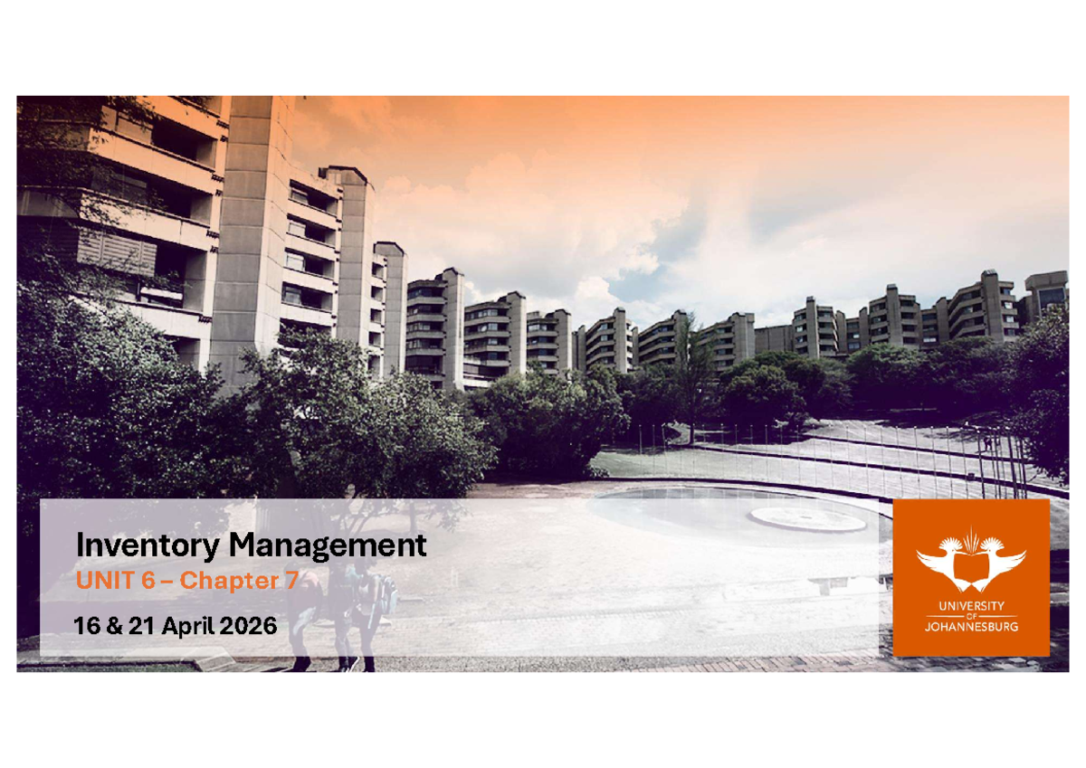 Unit 6 LOG 1A: Comprehensive Guide to Inventory Management - Studocu