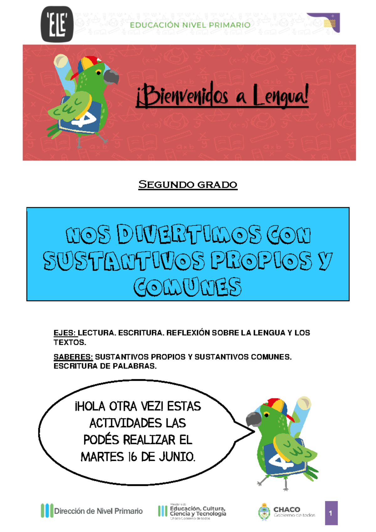 Actividades de 2° grado: Sustantivos propios y comunes en Lengua - Studocu