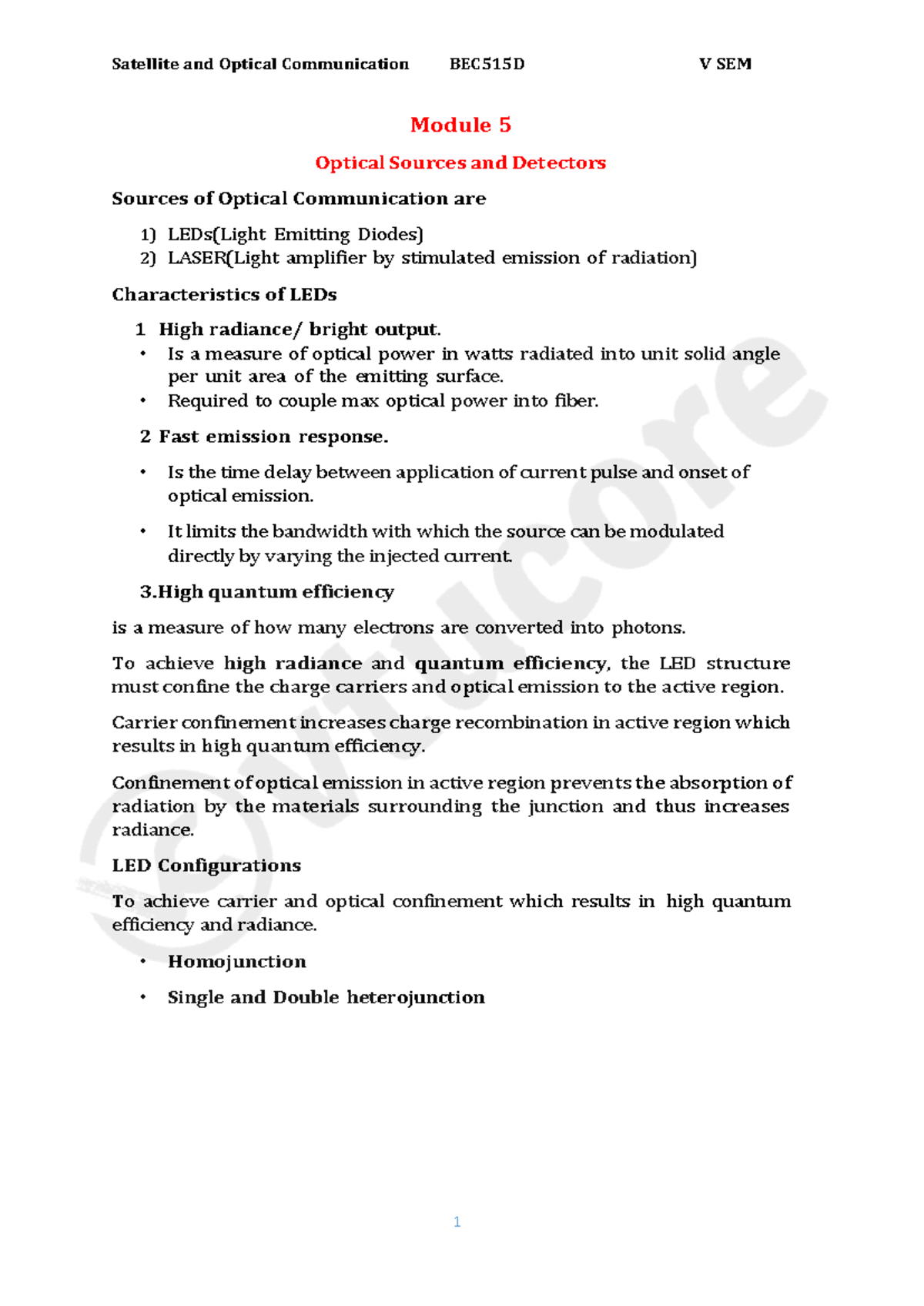 BEC515D V SEM Optical Sources & Detectors in Satellite Communication ...