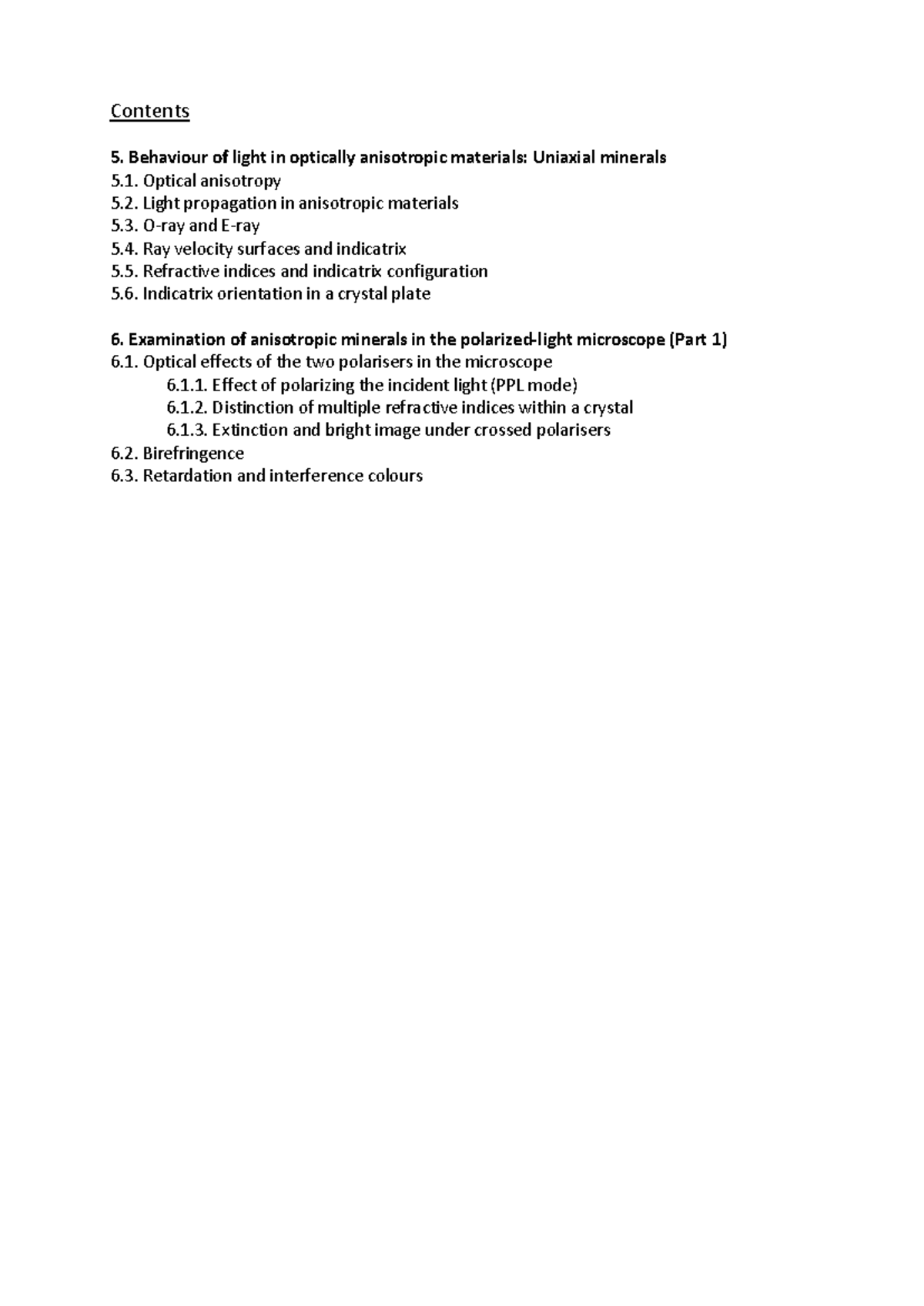 Opt Min Lecture Notes 2 - 2024: Light Behavior in Uniaxial Minerals ...