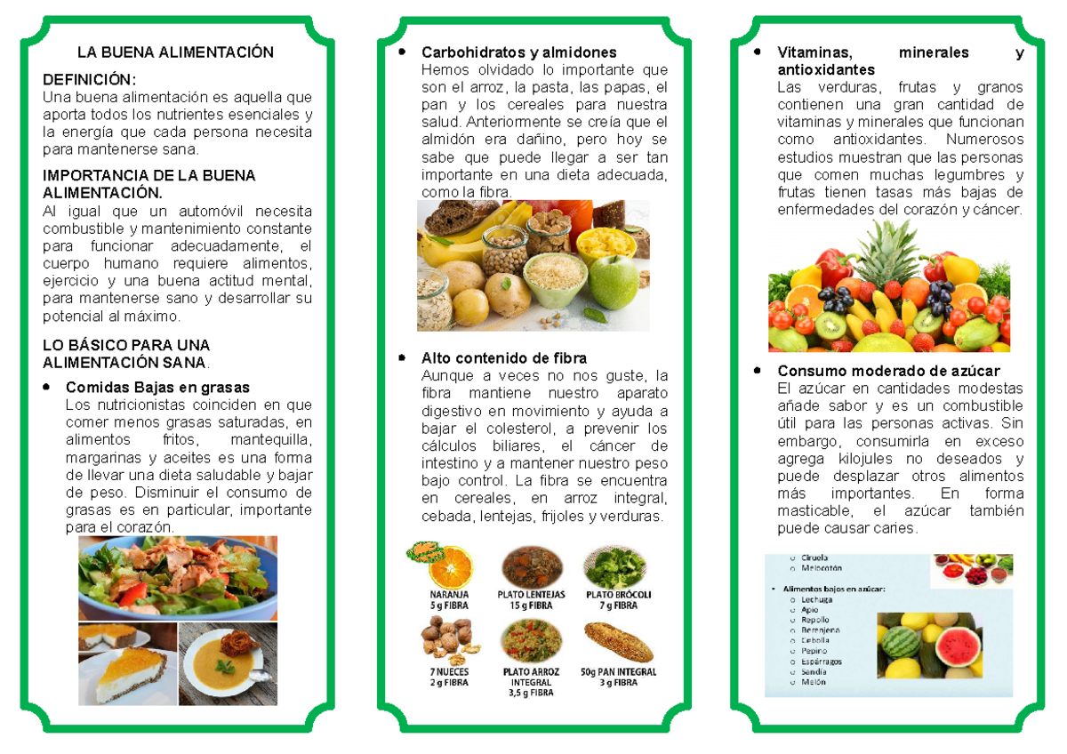Folleto De Alimentos Saludables