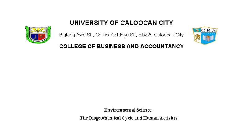 ENVI 101: Environmental Science Lecture on Biogeochemical Cycles and ...