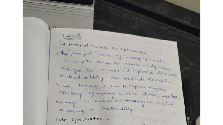 Unit 5 CD - Compiler Design: Optimization Techniques Explained - Studocu