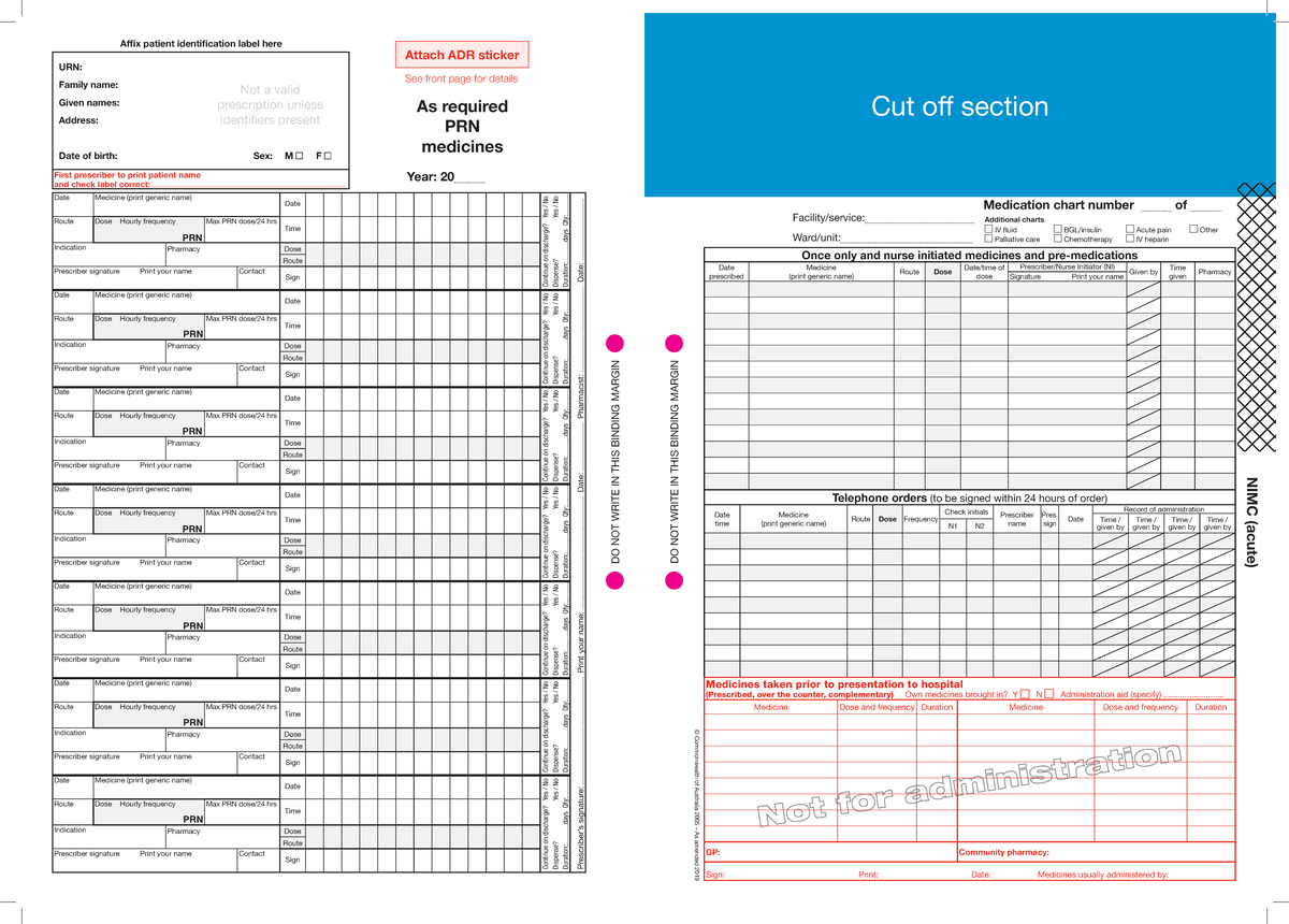 Saq8404 Medication Administration Chart for Short Stay Patients - Studocu
