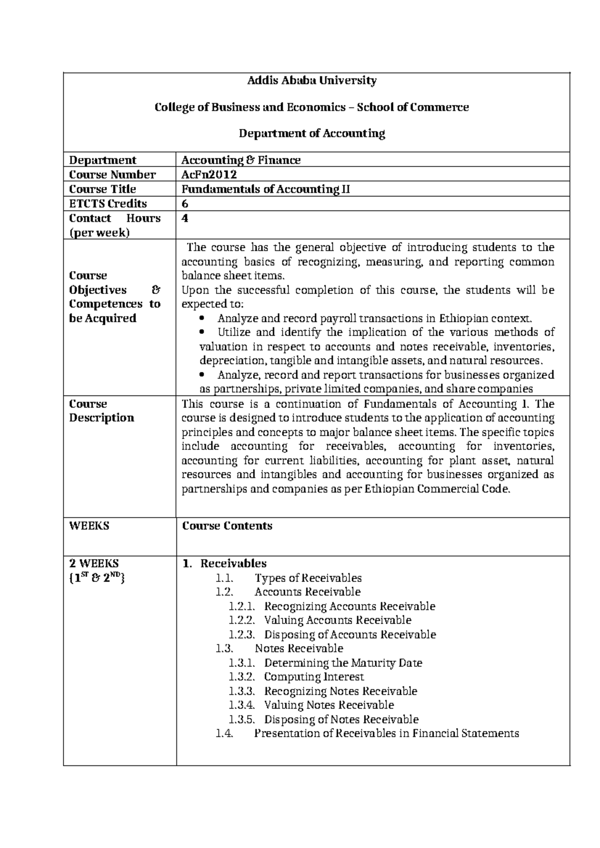 Fundamentals of Accounting II - Course Overview and Key Topics - Studocu
