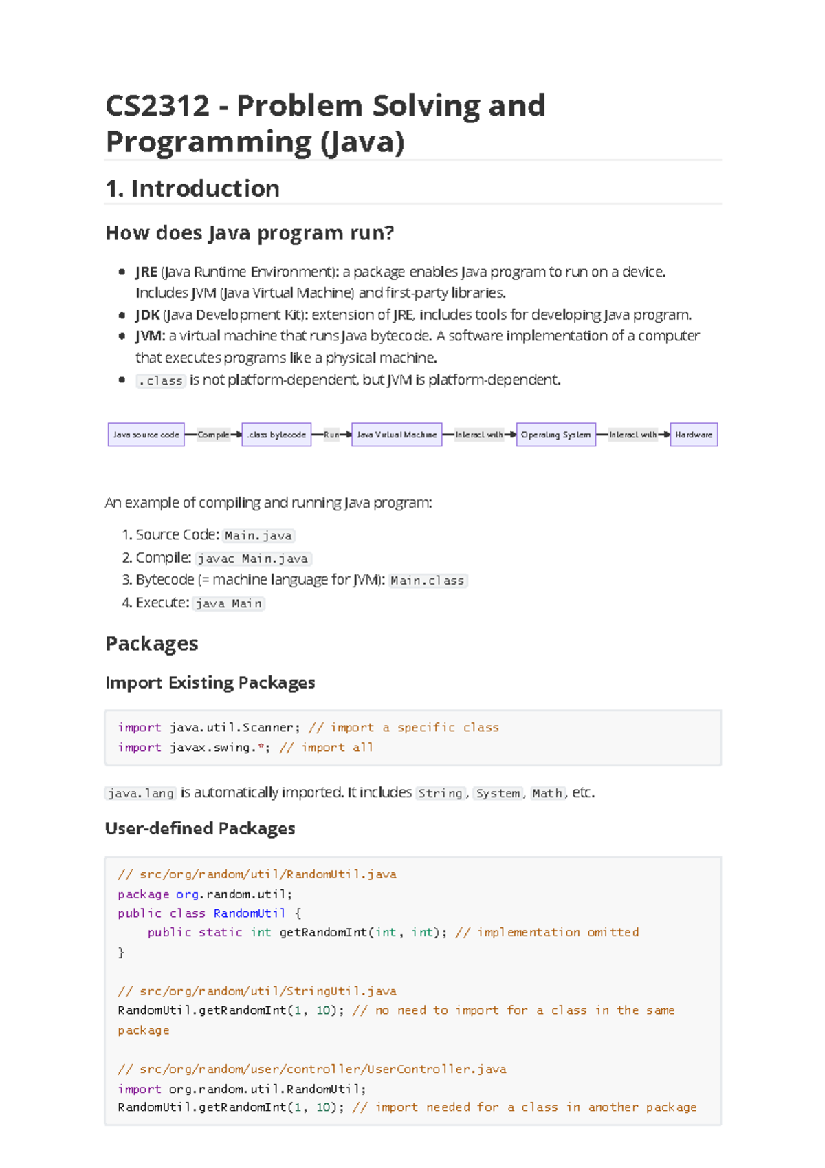 CS2312 Final Exam Study Guide: Java Programming Concepts - Studocu