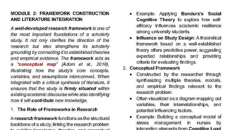 MODULE 2: Research Frameworks & Literature Integration in Psychology - Studocu