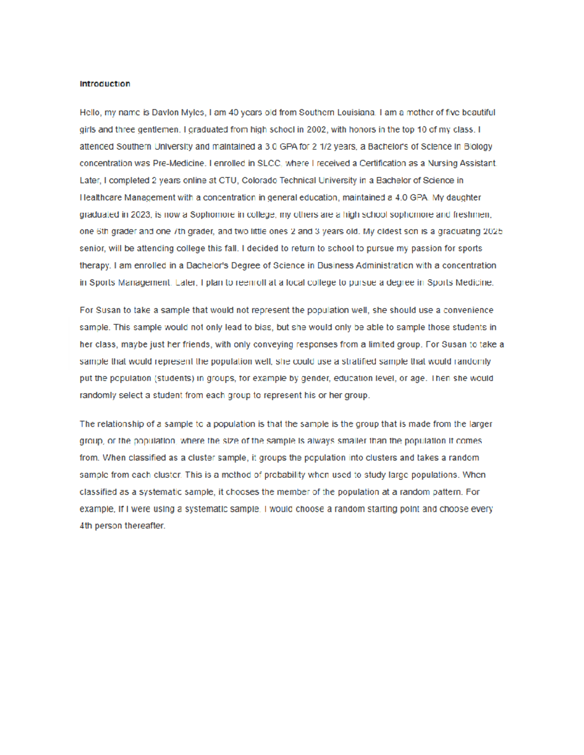 MAT 240 DISCUSSION INTRODUCTION 1-1 - Introduction Hello, my name is ...