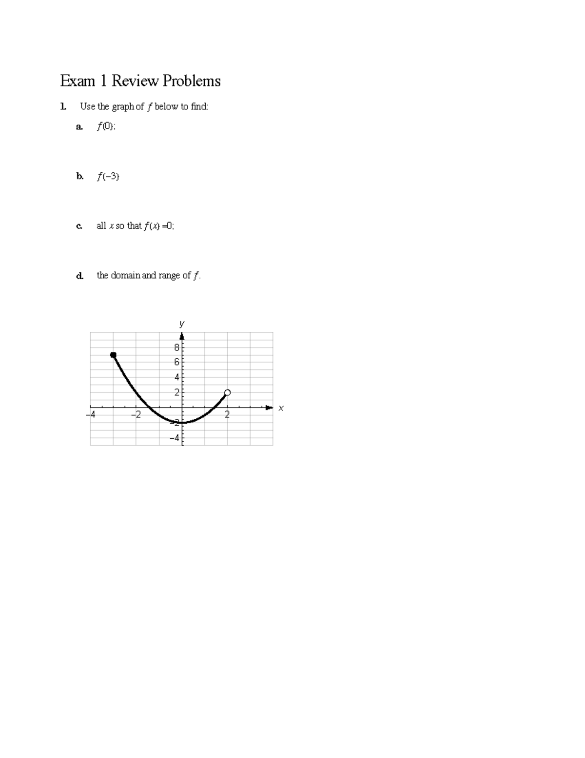 Math 141 Exam 1 Review Problems and Solutions - Studocu