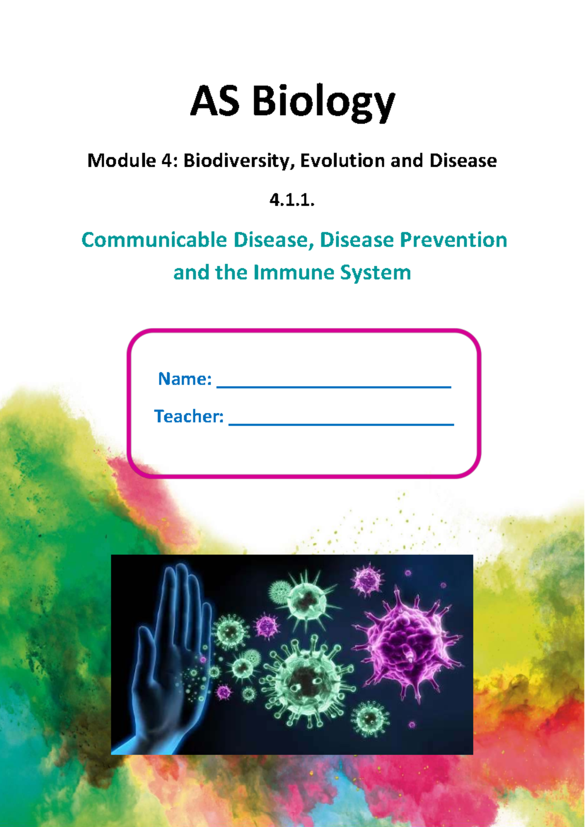 AS Biology Module 4: Communicable Diseases and Immune System Notes ...