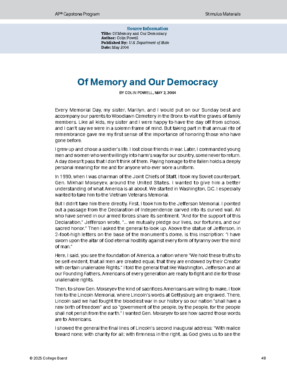 AP® Capstone Program Essay: Remembering Family Histories and Legacy ...