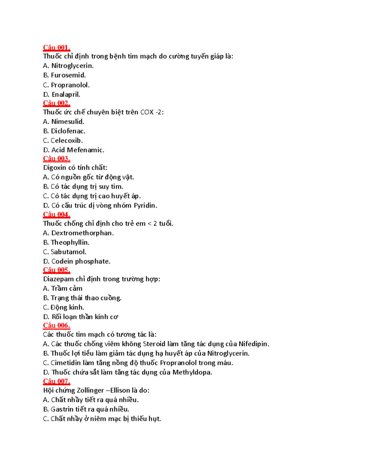 Đề Cương 70% Dược Lý 1-D15: Các Câu Hỏi Quan Trọng - Studocu