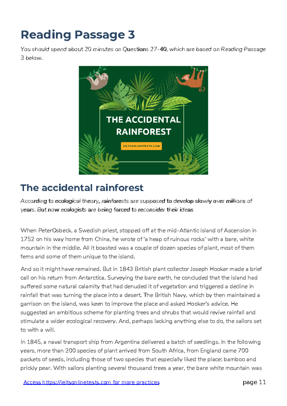 The Accidental Rainforest: Insights from Reading Passage 3 - Studocu