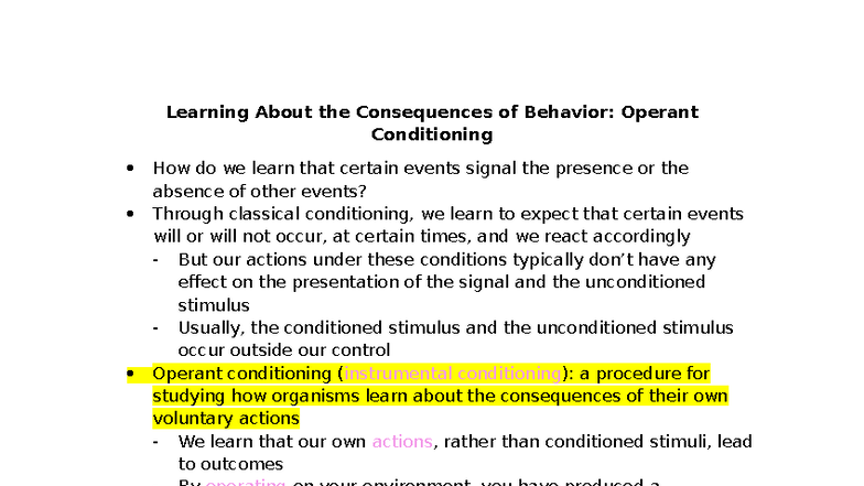 Operant Conditioning: Understanding Behavior & Consequences (PSY 101 ...