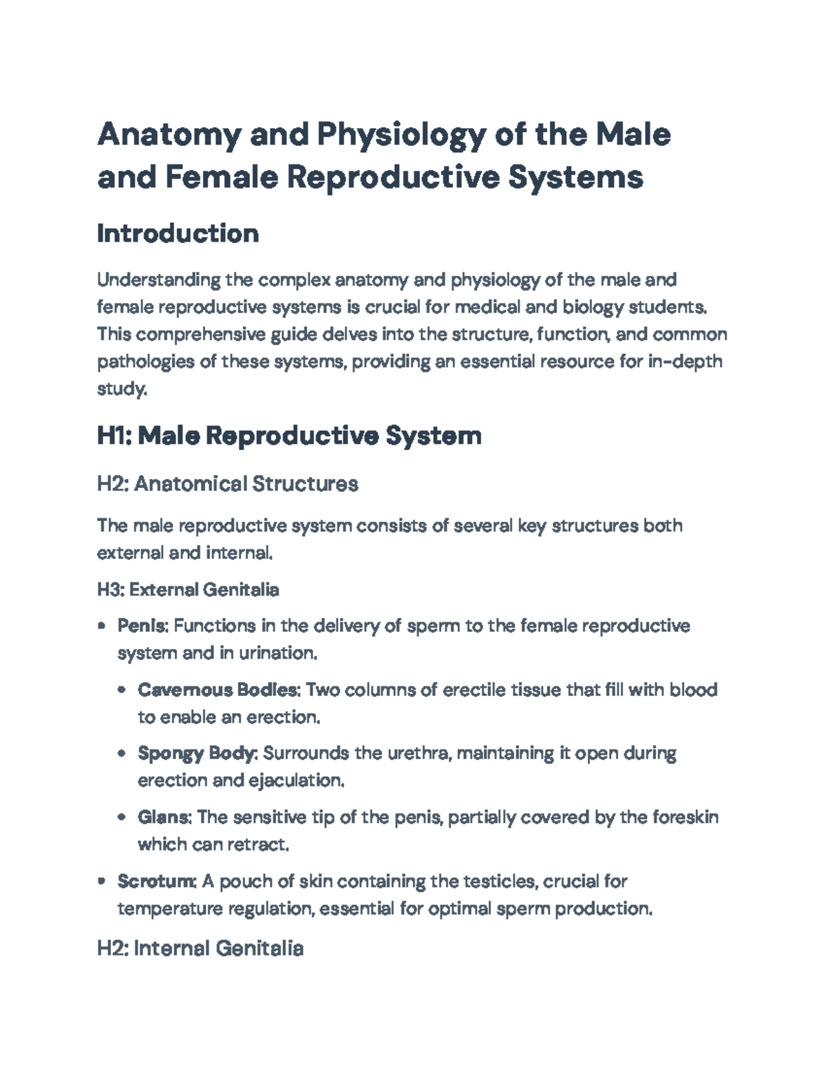 Comprehensive Guide to Human Male and Female Reproductive Systems ...