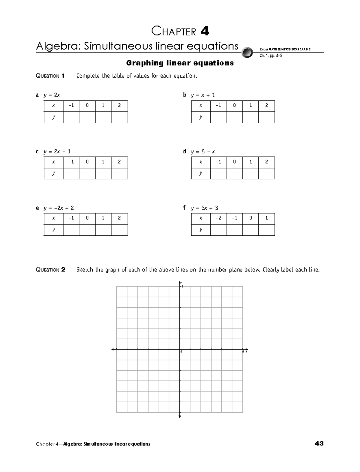 Chapter 4: Algebra - Simultaneous Linear Equations (MATHEMATICS ...