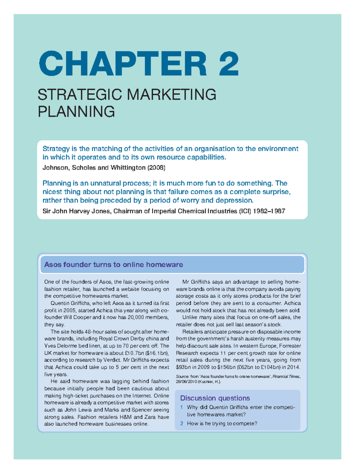 Chapter 02 Marketing Strategy textbook - Chapter 2 Strategy is the ...