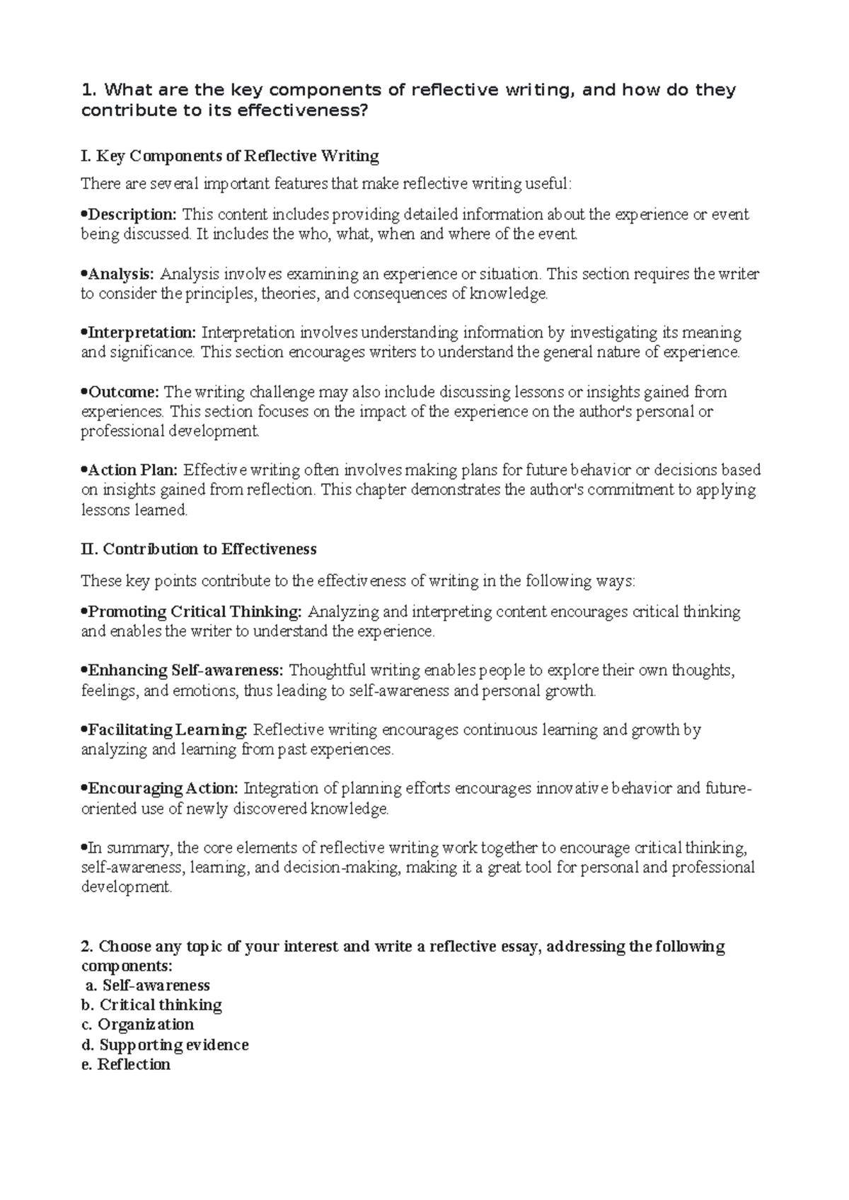 Eng 1102 Unit 5 Reflective Writing Assignment on Time Management - Studocu