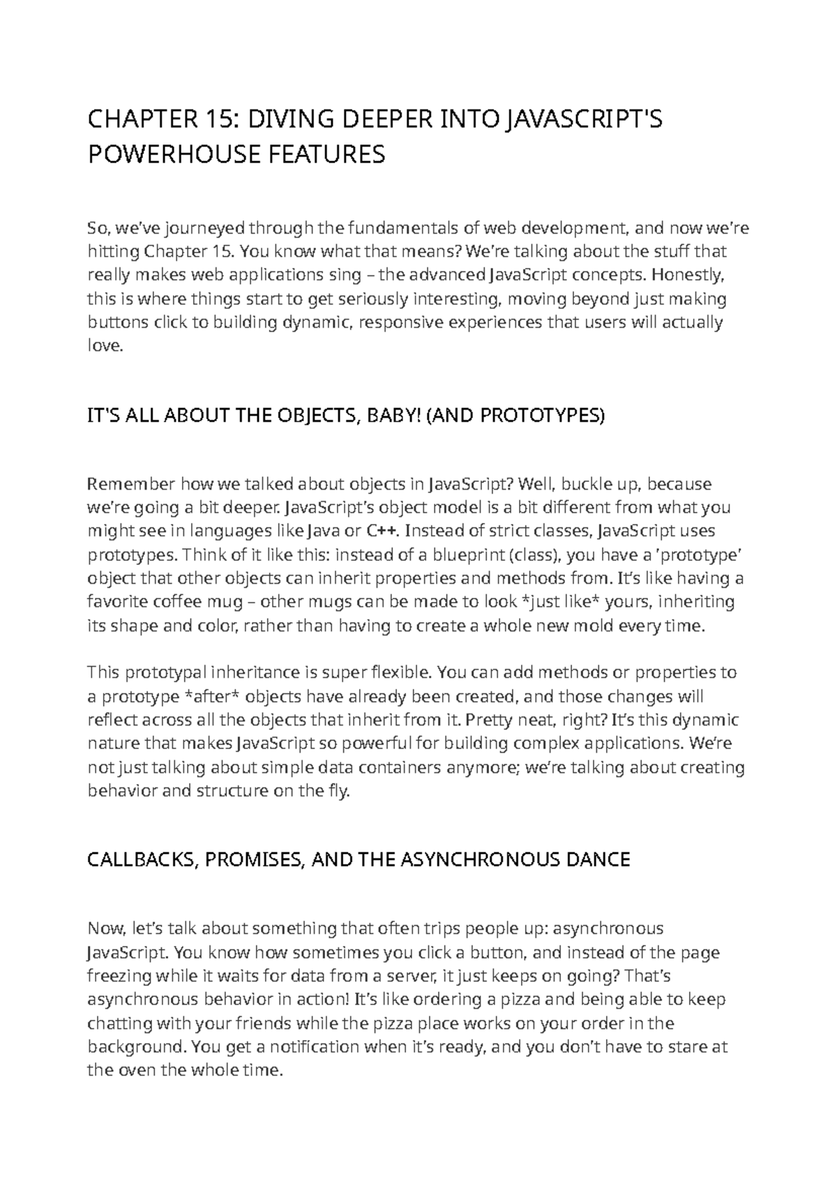 Web Dev Review: Chapter 15 - Advanced JavaScript Concepts - Studocu