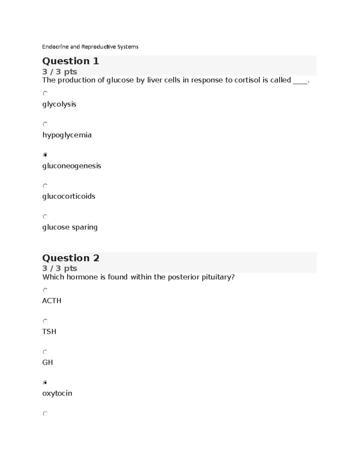 Quiz 6 - test and answers - Question 1 2 out of 2 points In the ...