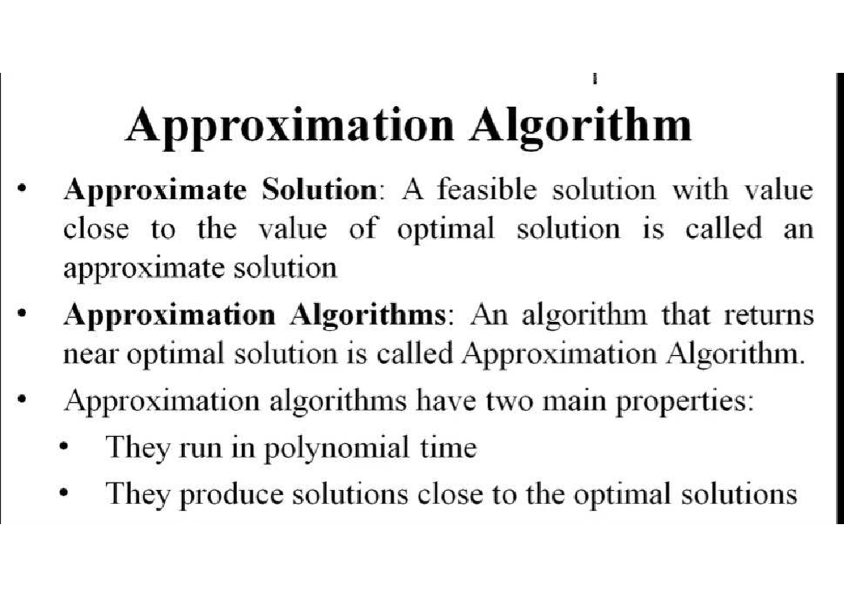 Approximation Algorithms: Key Concepts and Bin Packing Techniques - Studocu