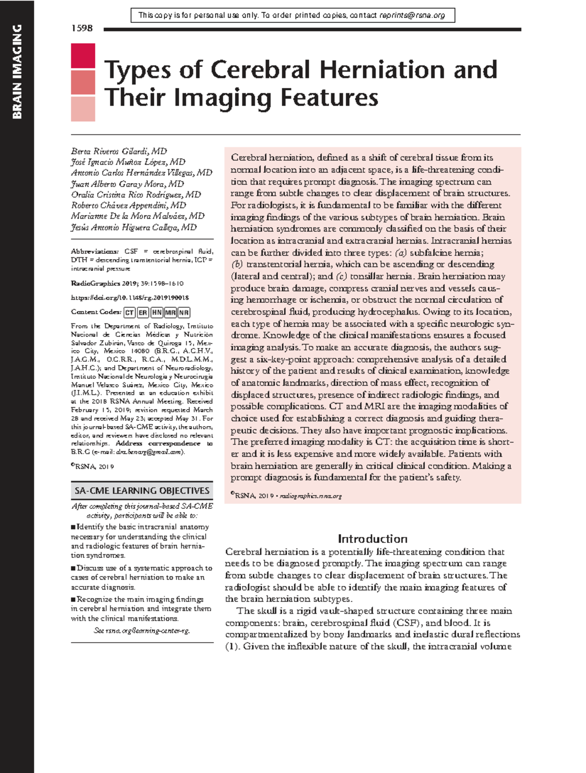 Types of Cerebral Herniation: Imaging Features & Clinical Insights ...
