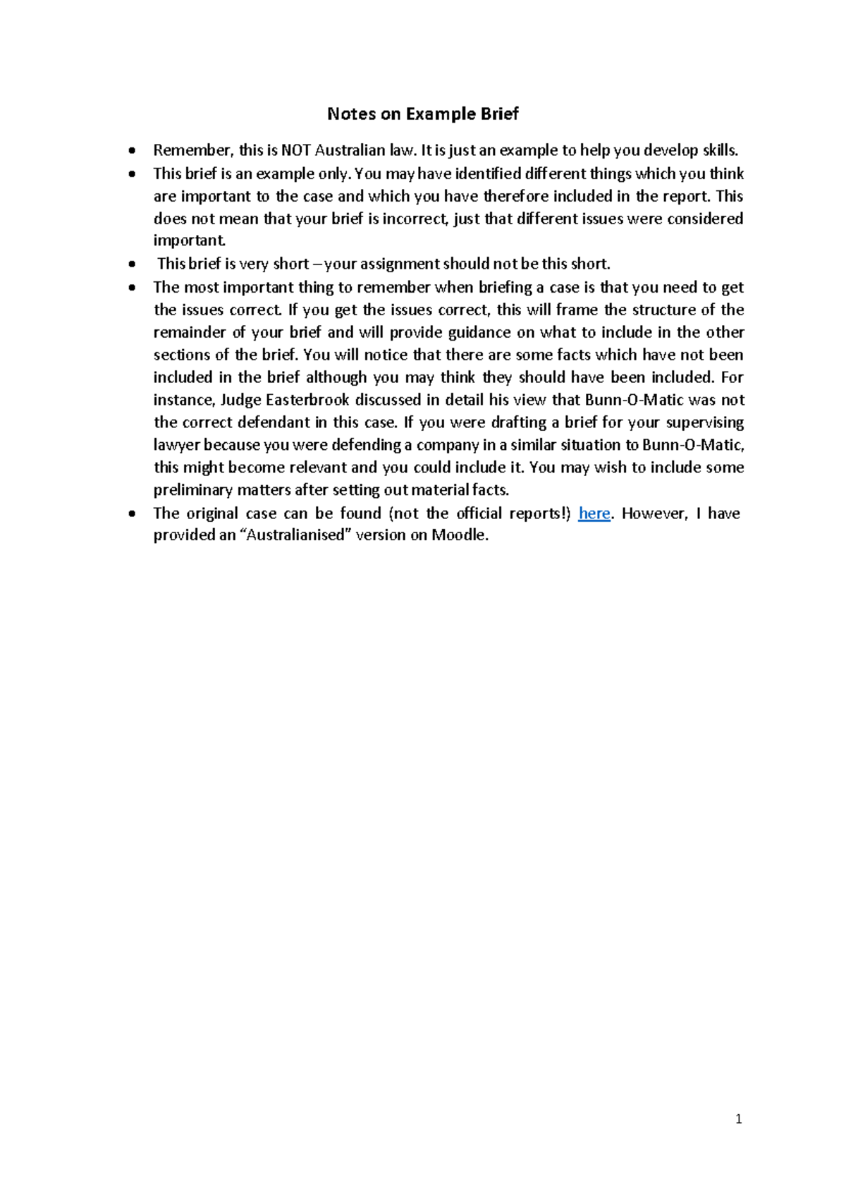 Bunn OMatic Case Brief Analysis: McMahon v. Corporation (1998) - Studocu