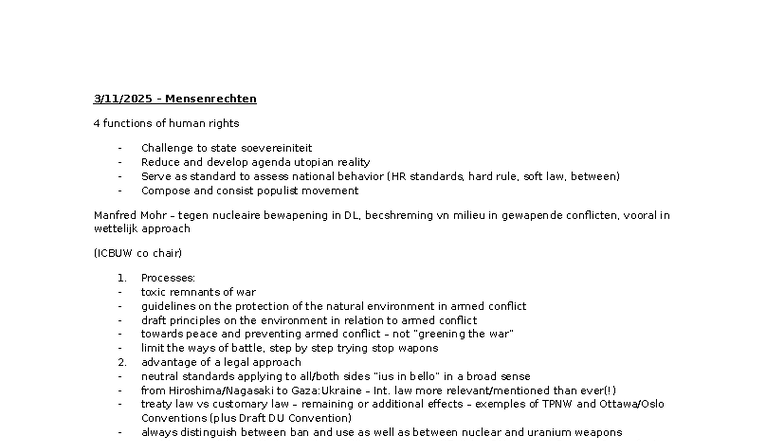 Mensenrechten MR- Notities over Milieu en Oorlog: De Impact van Verarmd ...