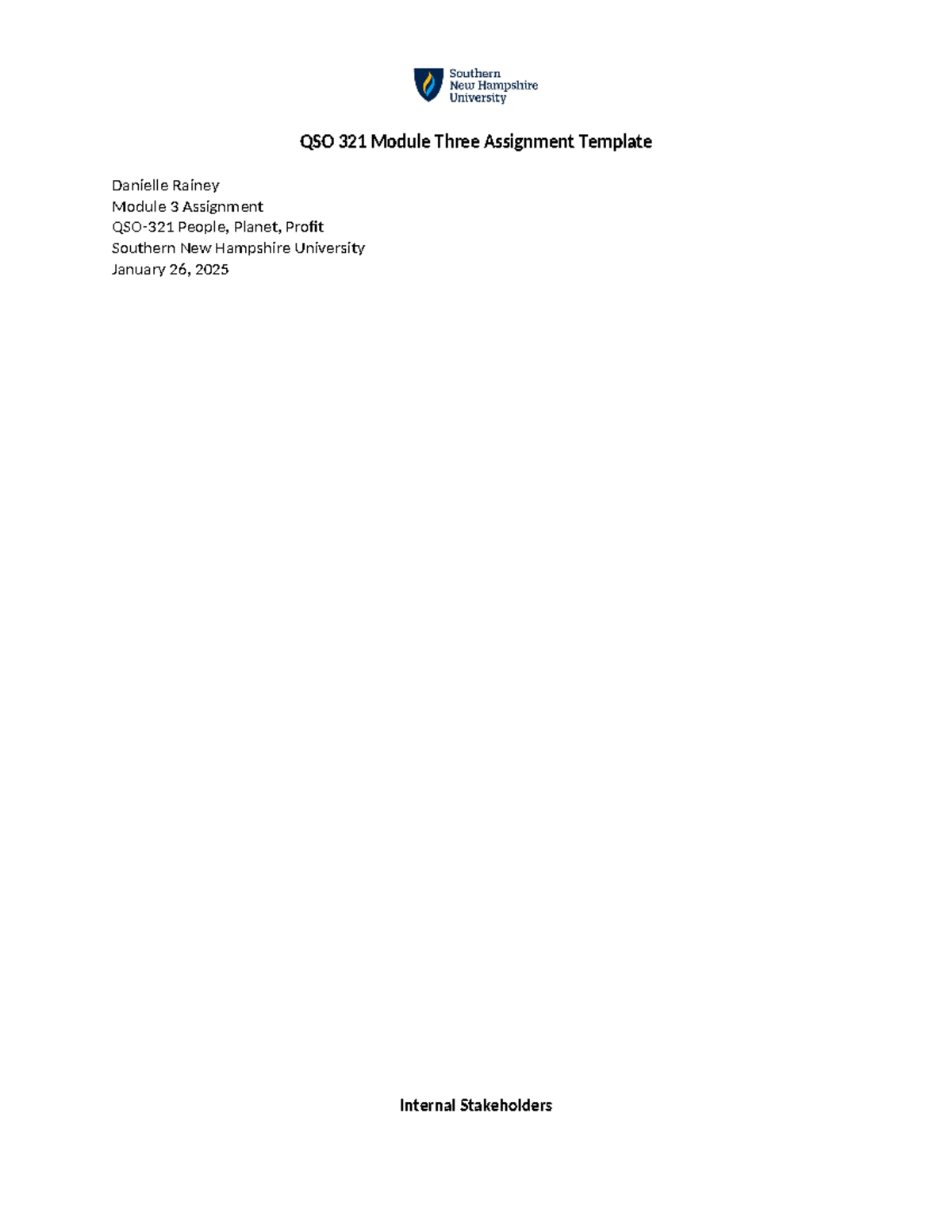 QSO 321 Module Three Assignment - Determine the products and services ...