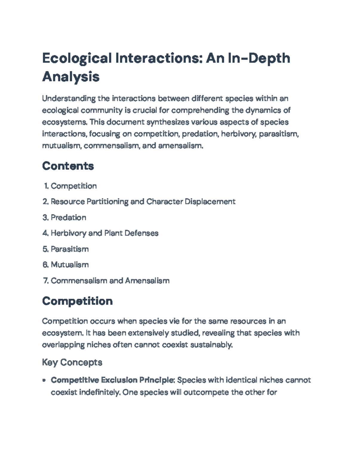 Ecological Interactions: Analyzing Species Dynamics and Relationships ...