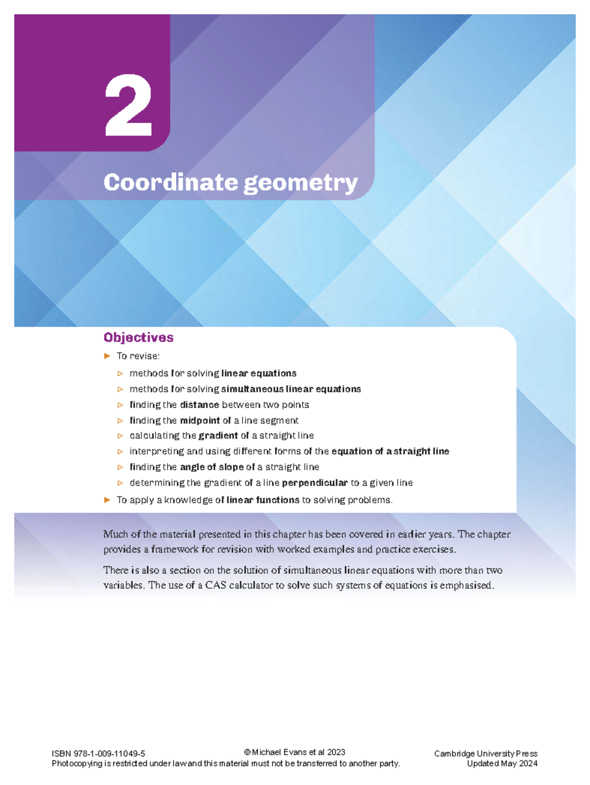 12MME - Coordinate Geometry: Linear Equations & Applications - Studocu