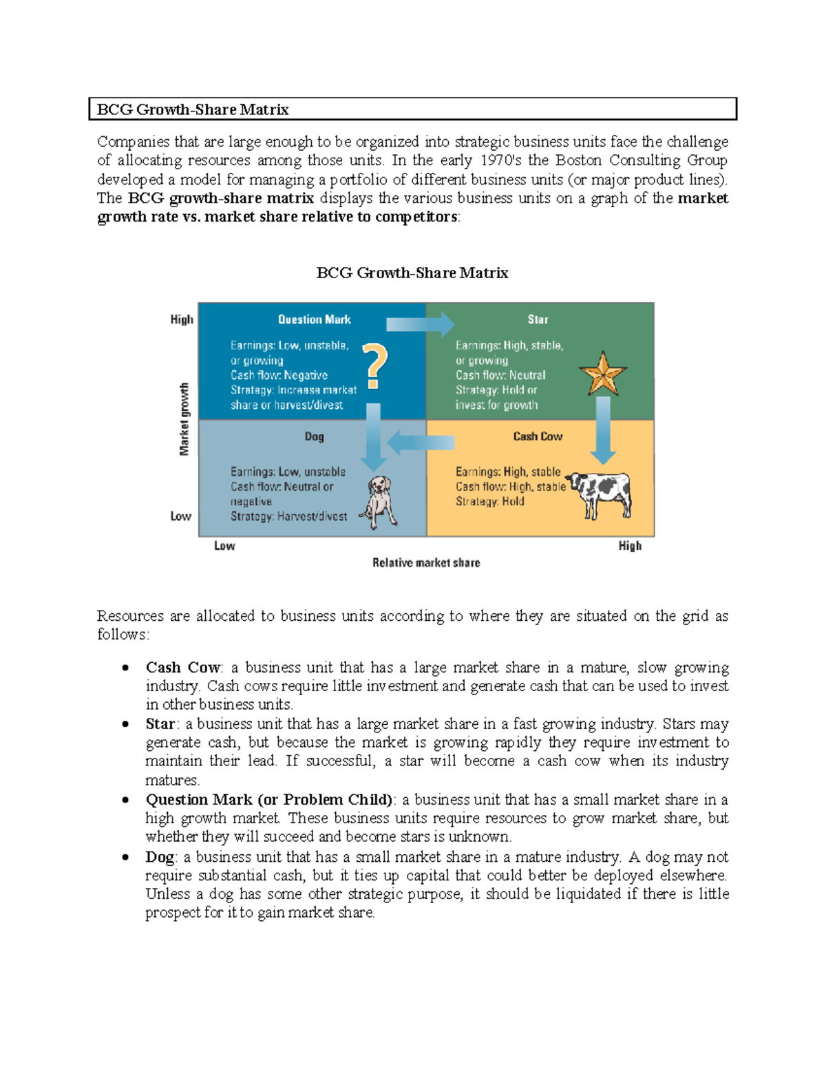 BCG & GE-McKinsey Matrix: Resource Allocation in Strategic Management ...