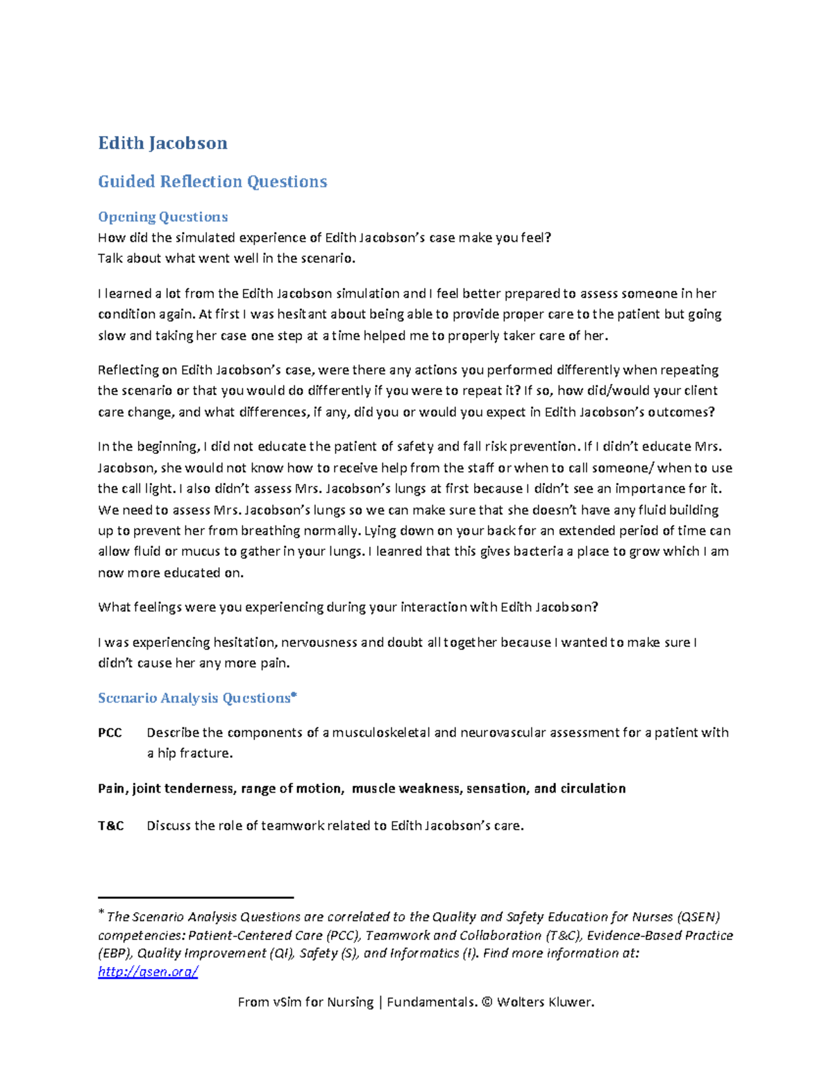 Edith Jacobson GRQ: vSim 2.0 Fundamentals Reflection and Analysis - Studocu