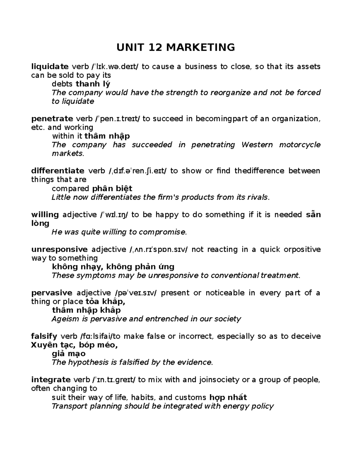 Glossary of Marketing Terms - U12 - TAHP4 - Studocu