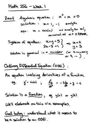 MATH 256 - Assignment 1 - Homework 1 Math 256, Spring 2025 Due at ...