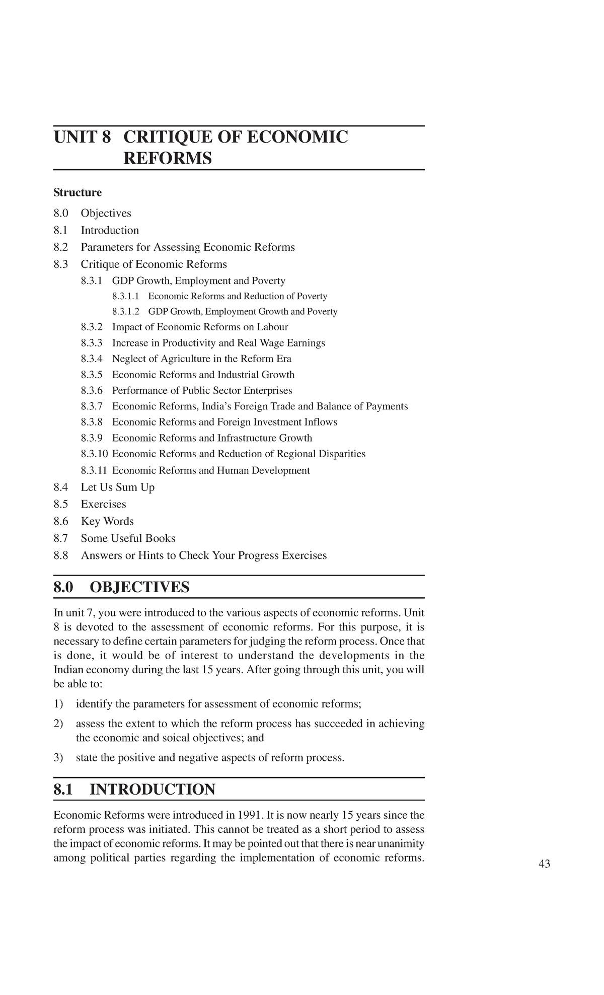 Unit-8: Lecture Notes on Critique of Economic Reforms - Studocu