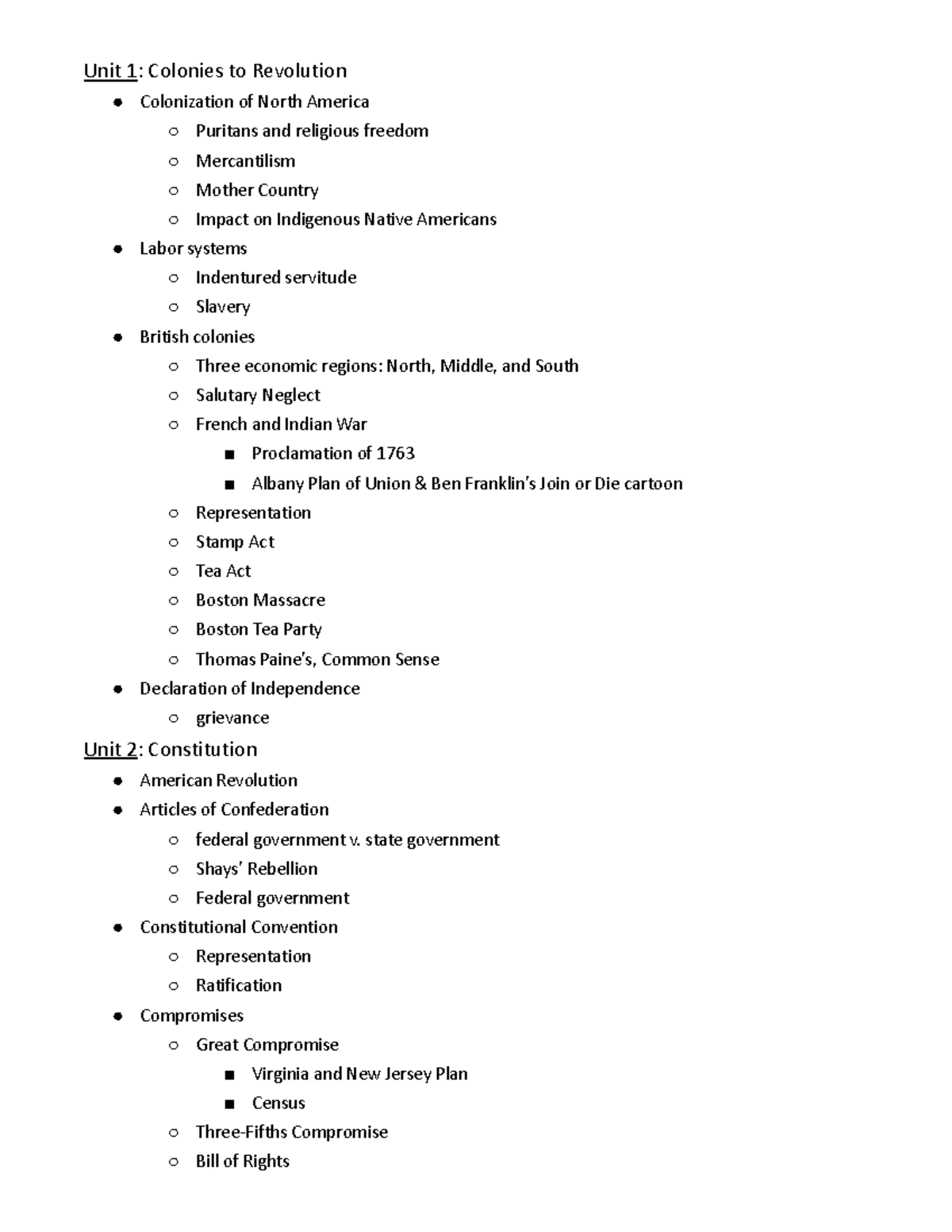 USH Regents Prep: Comprehensive Notes on American History Units 1-10 ...