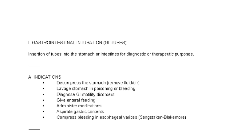 M2 - GI Tubes & Parenteral Nutrition: Insertion, Care, & Complications ...