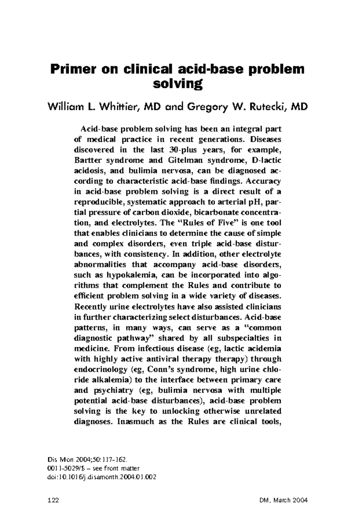 1.- Primer on clinical acid base problem solving-1-16 - Primer on clinical acid-base problem ...
