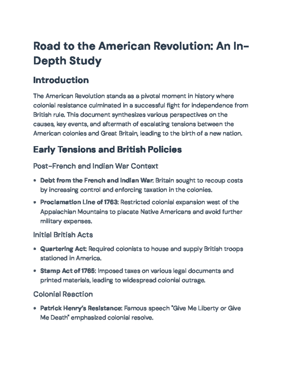 Road to the American Revolution: Causes and Key Events - History 101 ...