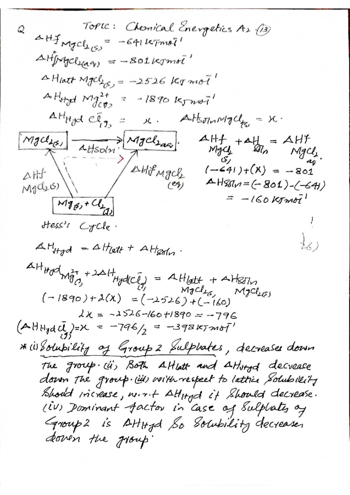 Chemical Energetics A2: Heat and Solubility of MgCl2 - Studocu